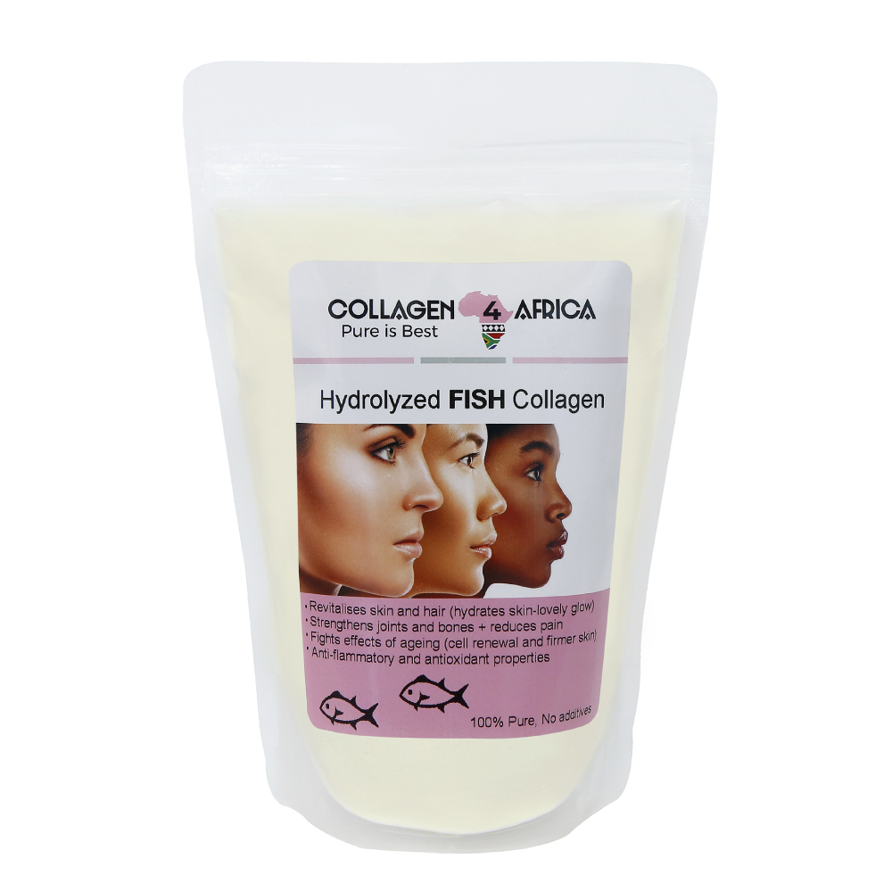 Pure Hydrolyzed Fish Collagen powder – Clear Pouch | Collagen4Africa